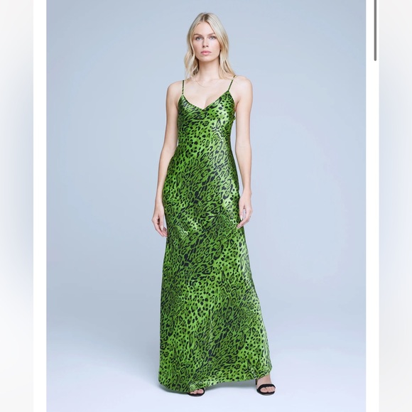 L'AGENCE | Dresses | Lagance Serita Dress English Ivy Multi Bright Cheetah | Poshmark